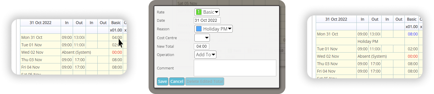 How do I use Calculation Types on the Timesheet?