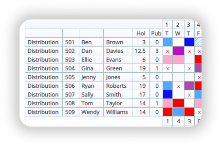 How do I see an employee’s holiday balance?