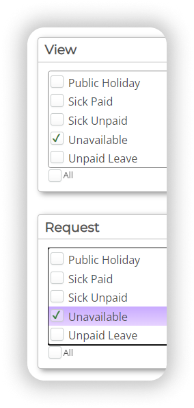 How do my team let me know if they are unavailable to work?
