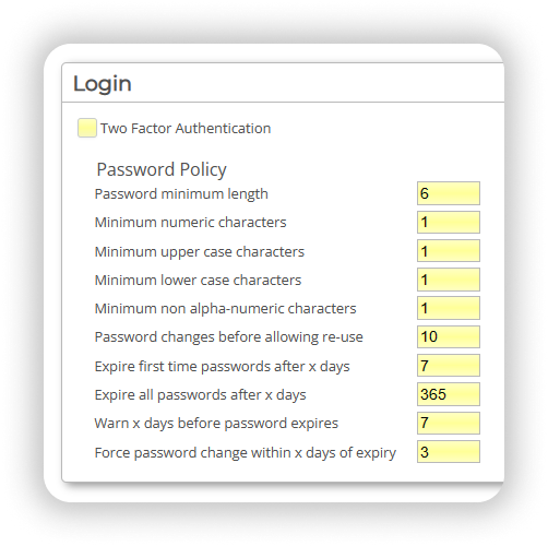 How do I set up a password policy?