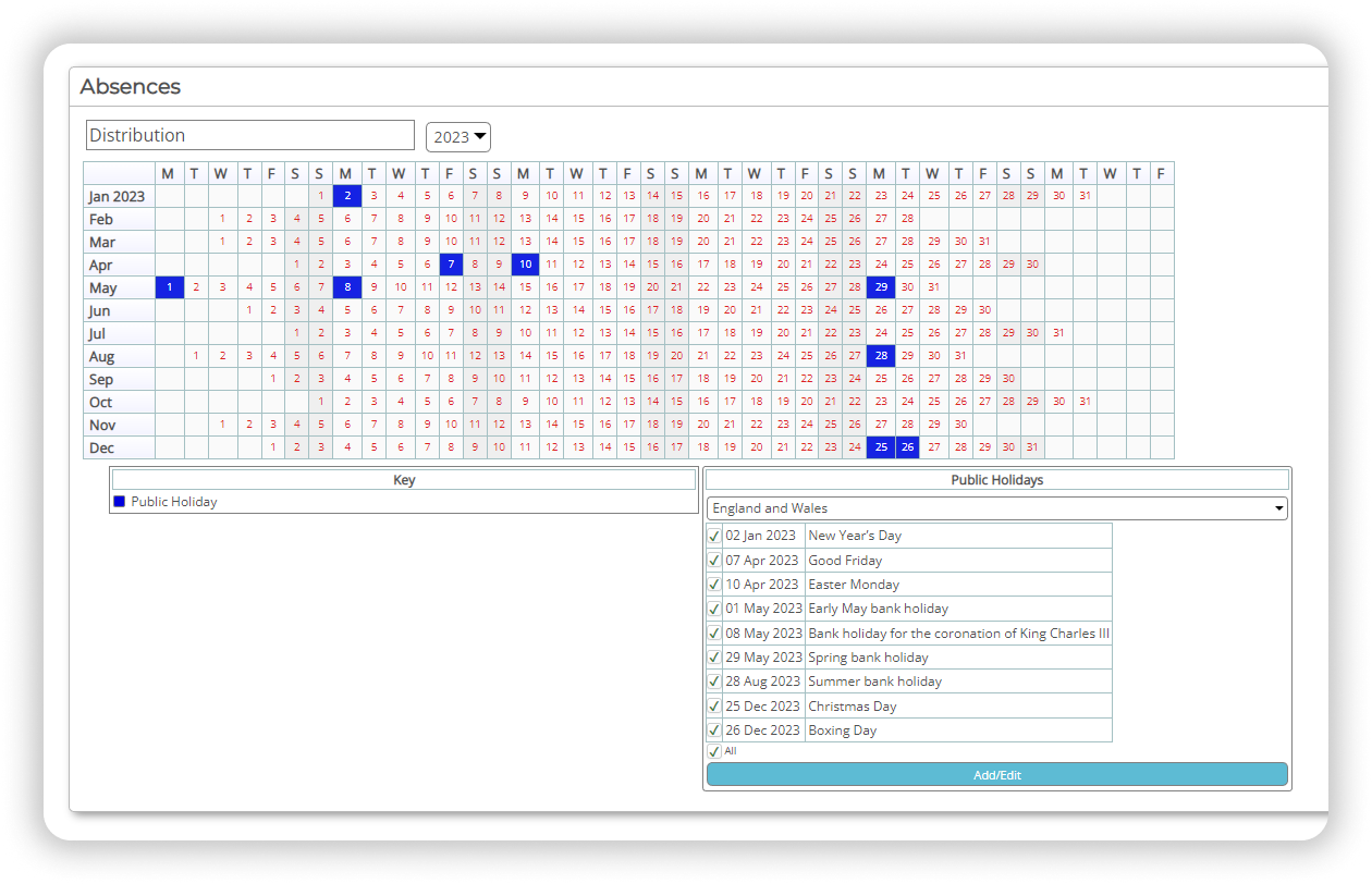 How do I assign the same Absences to multiple employees?