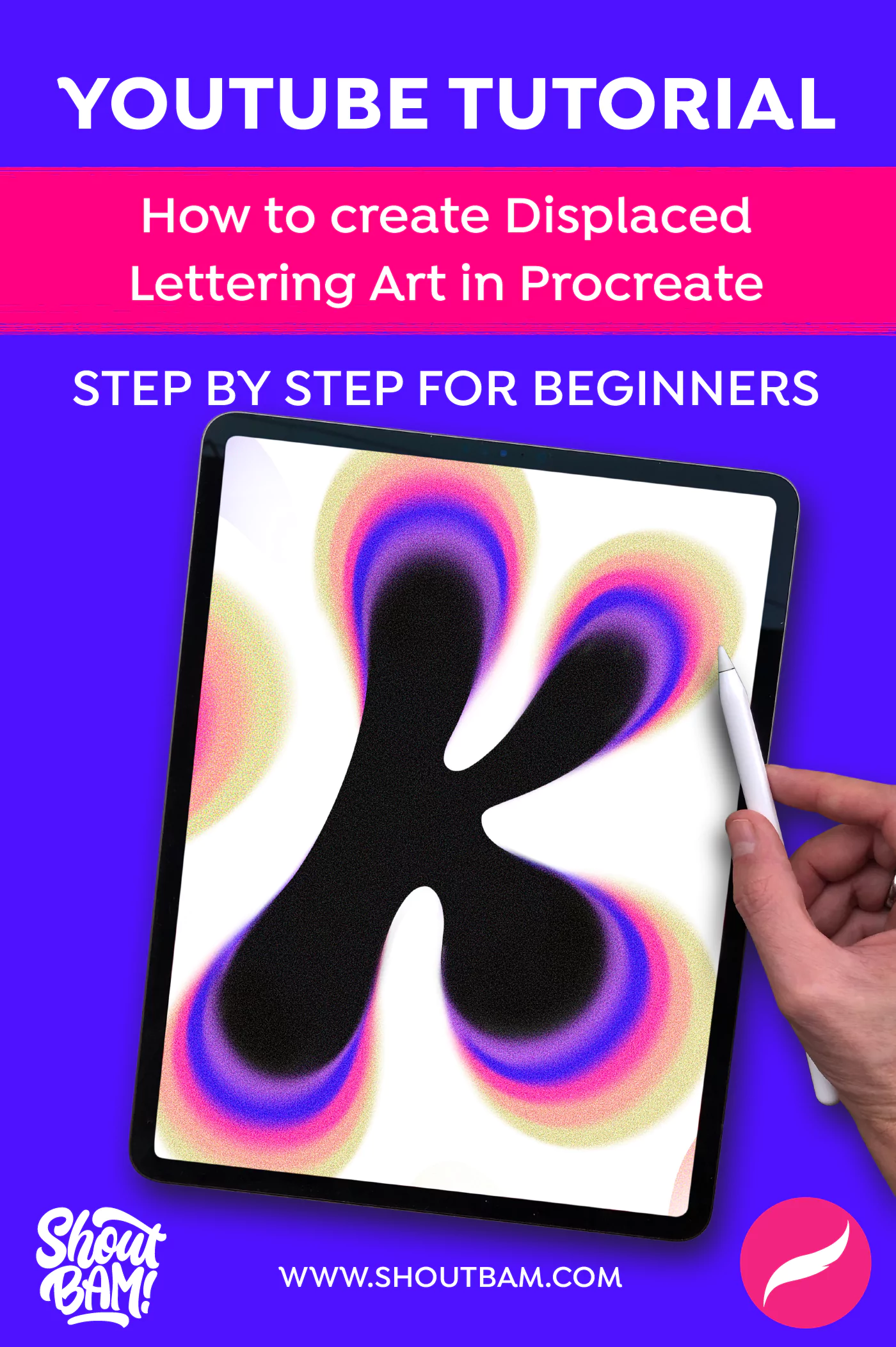 Displaced Lettering Art in Procreate | Step-by-Step Tutorial for ...