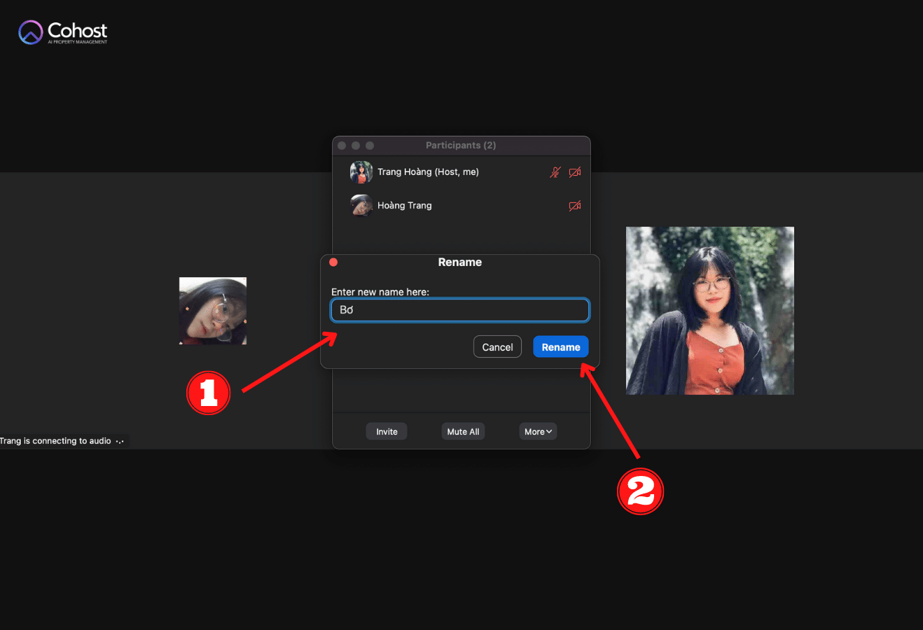 Hướng dẫn đổi tên trên Zoom | Cohost AI