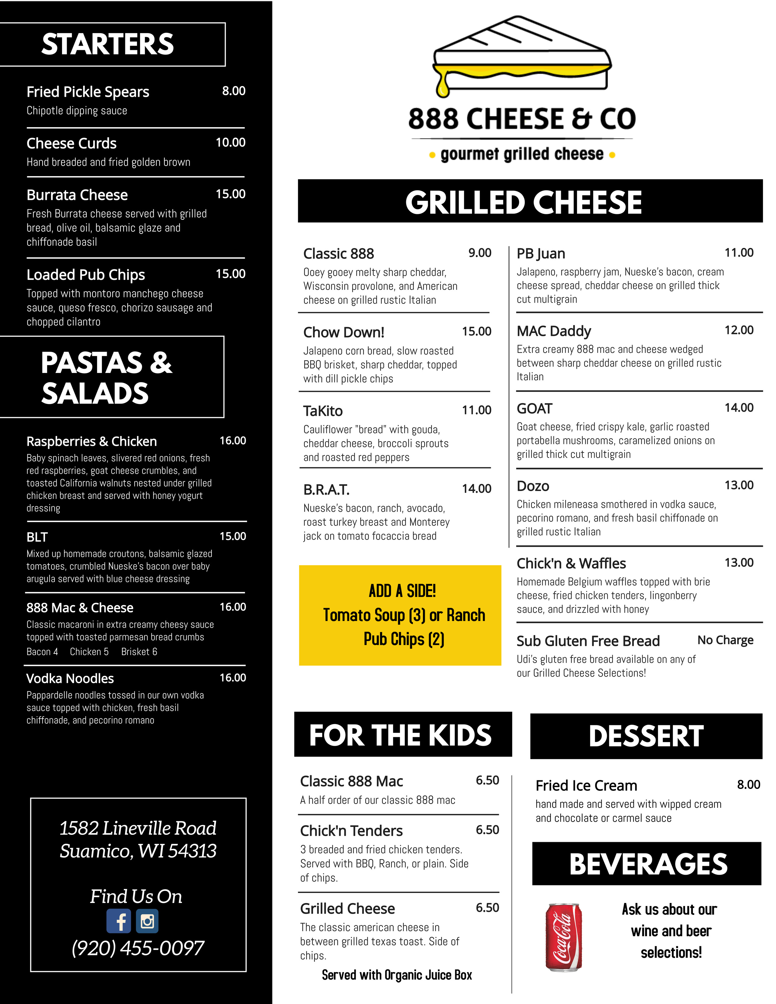 888 Cheese and Co Menu