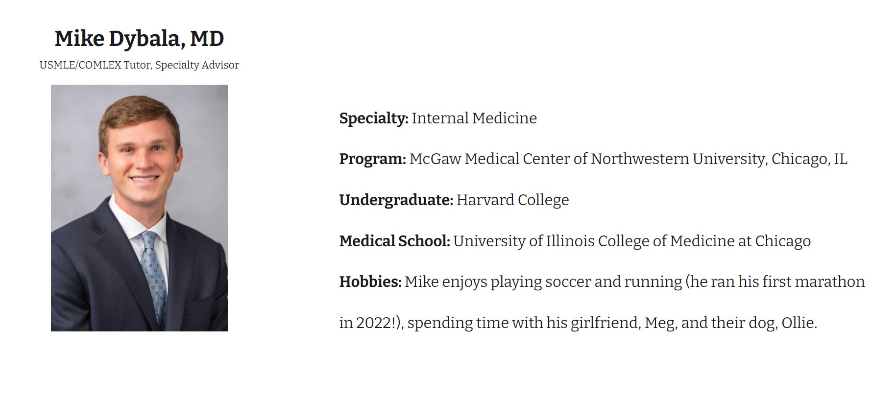 Mike Dybala - USMLE Tutor | Specialty Advisor