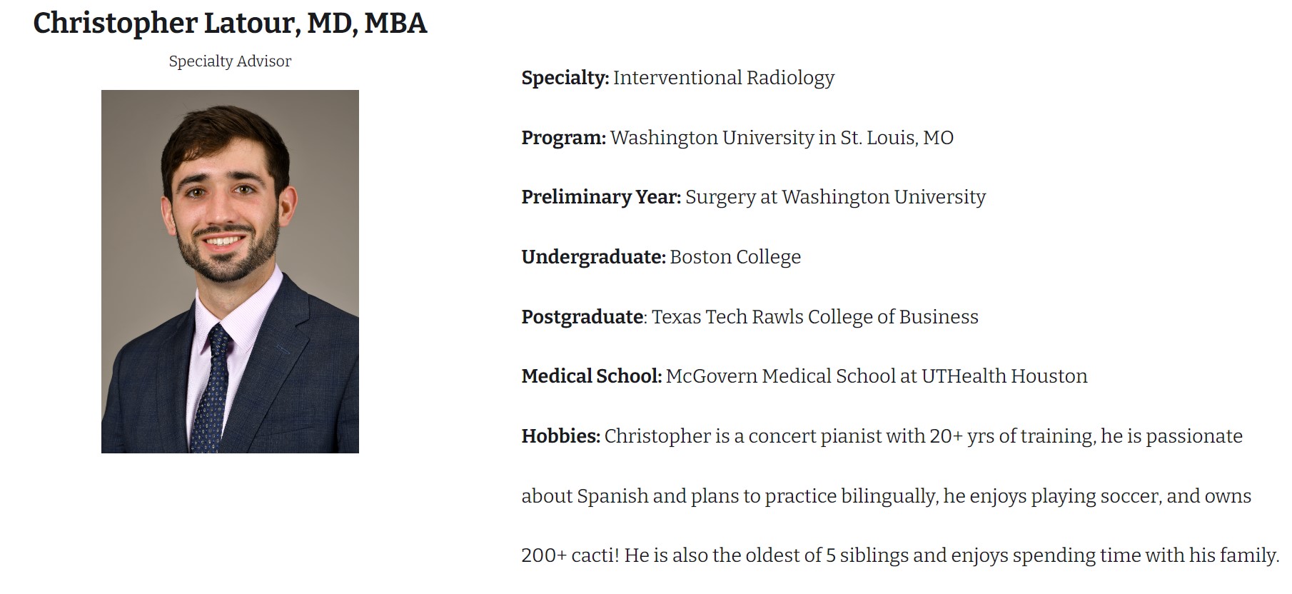 Christopher Latour | Radiology (IR) Specialty Advisor