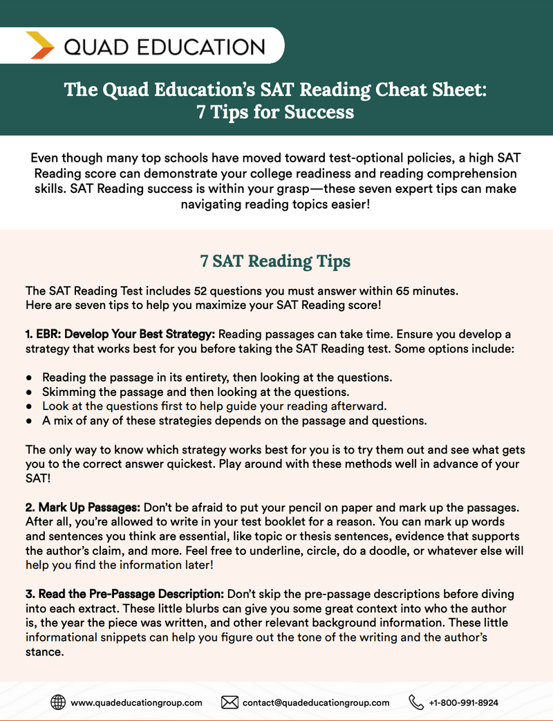 Cheat Sheets | Quad Education