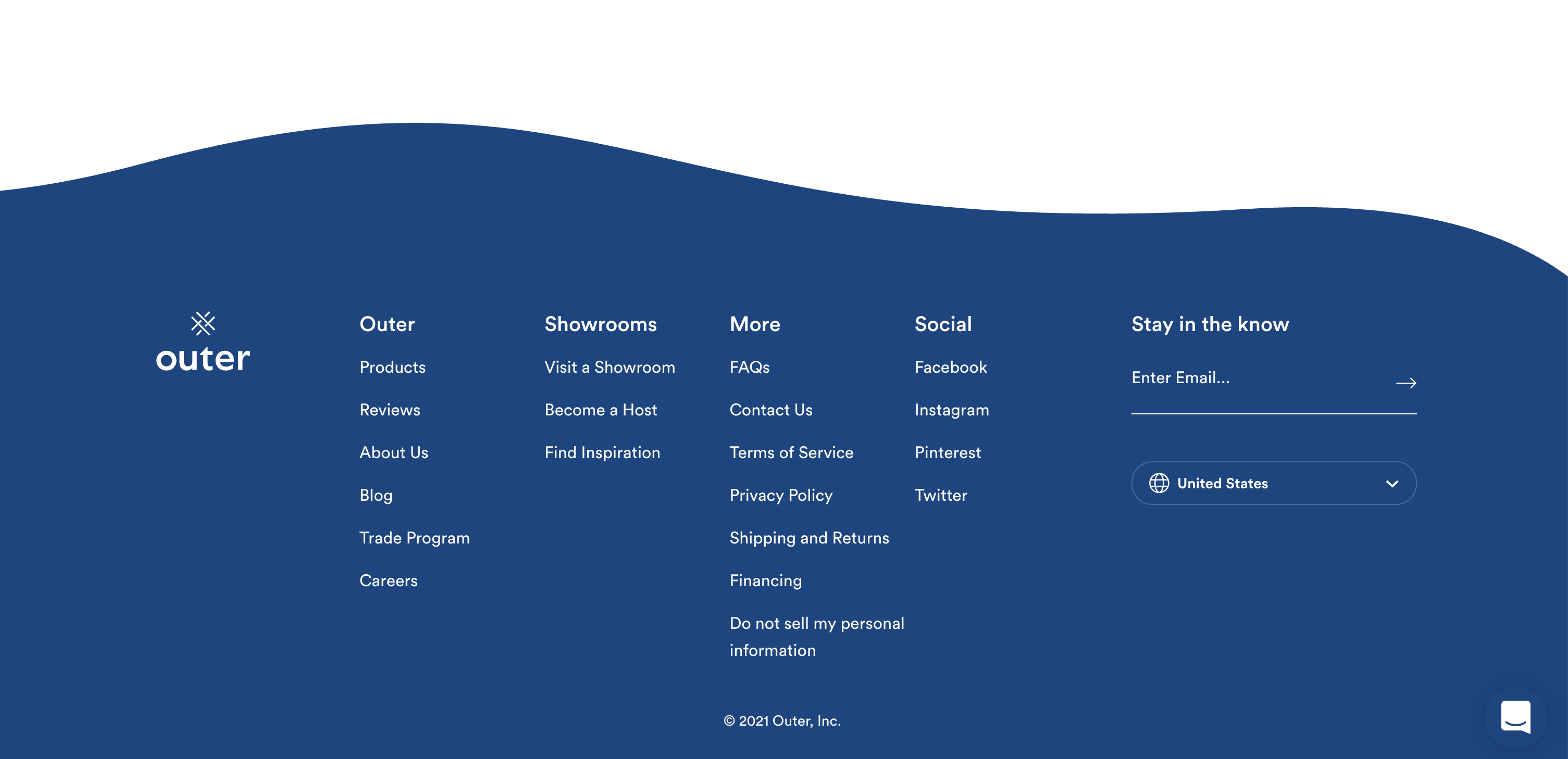One of 100s of Shopify examples: Outer footer