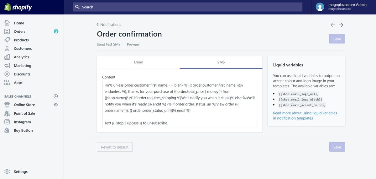 How to Customize Shopify SMS Notifications | Storetasker Blog