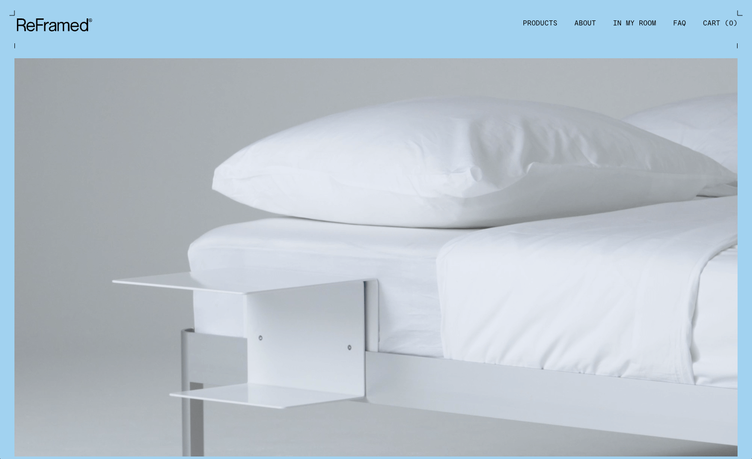 One of 100s of Shopify examples: Reframed Hero