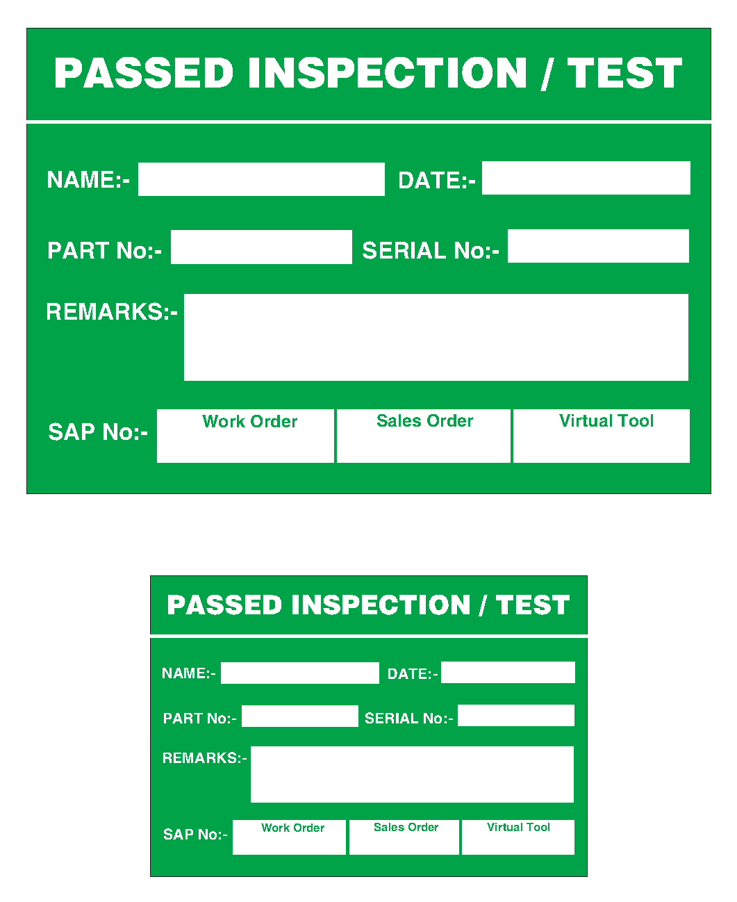 80x55mm - Passed Inspection | Dena Screenprint Aberdeen | Quality Tags ...