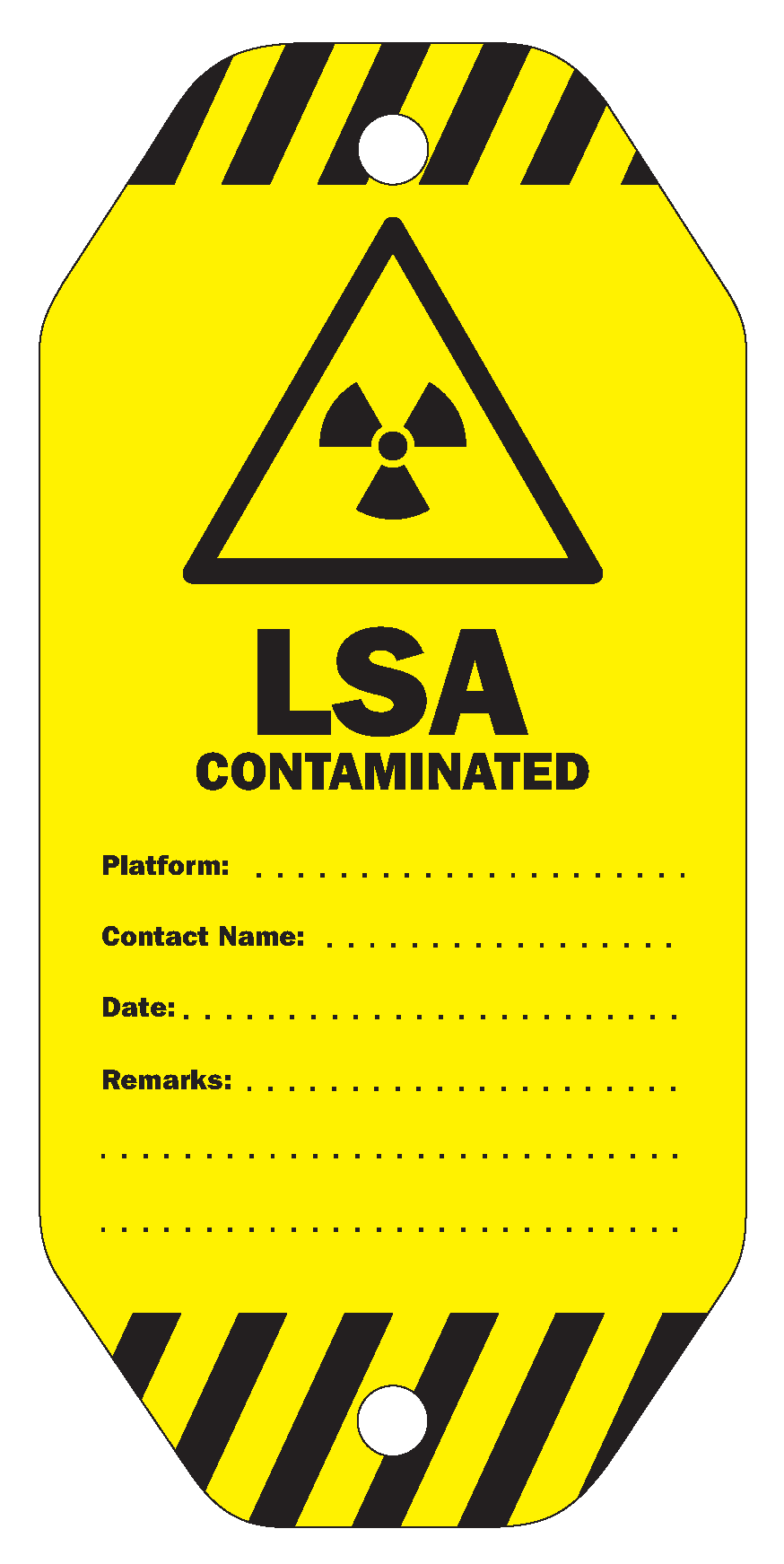 210x100mm - LSA Contaminated | Dena Screenprint Aberdeen | Quality Tags ...