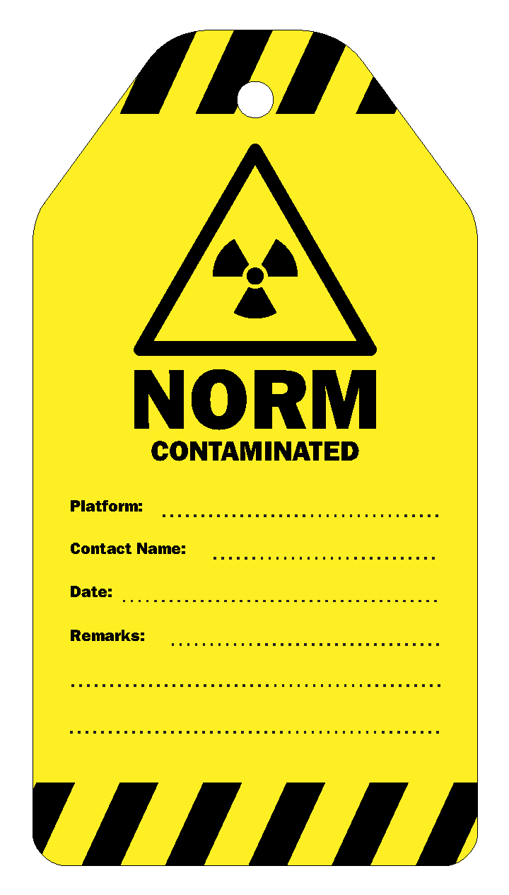 150×80mm - NORM Contaminated | Dena Screenprint Aberdeen | Quality Tags ...