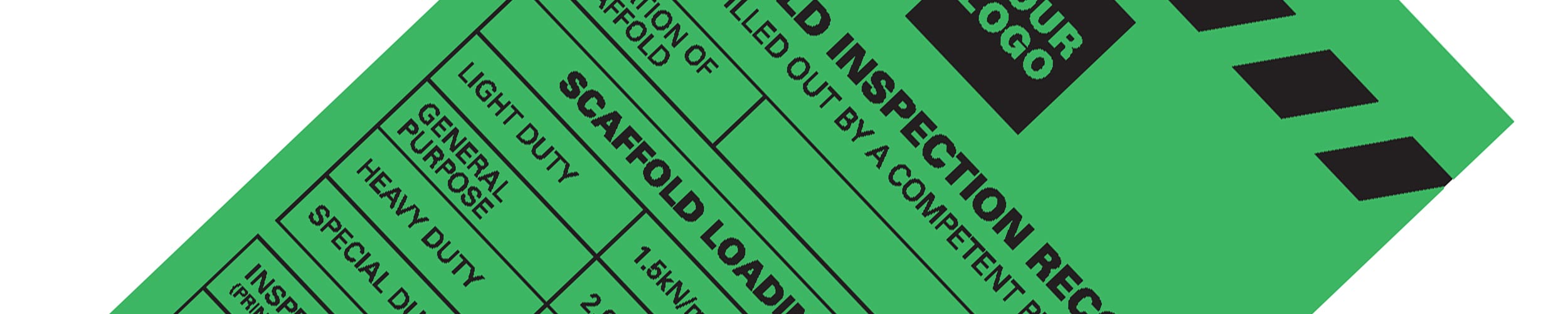 Scaffolding tags. | Dena Screenprint Aberdeen | Quality Tags - Stickers