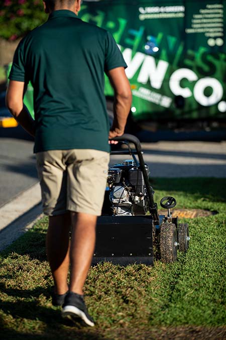 Our dethatching lawn services help get nutrients back to the soil