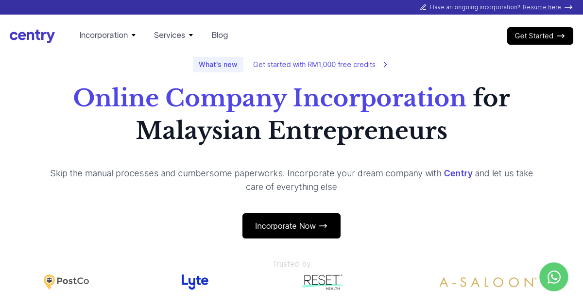 Online Company Incorporation - Centry