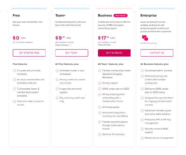 Mural | Pricing Pages on Glance