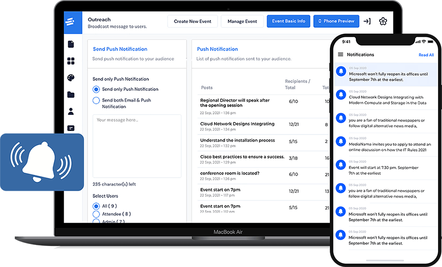 Send Instant Push Notification to Attendees | Eventify