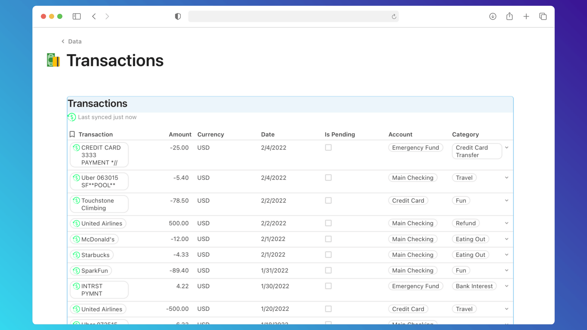 Finta - Sync your financial data to your favorite apps