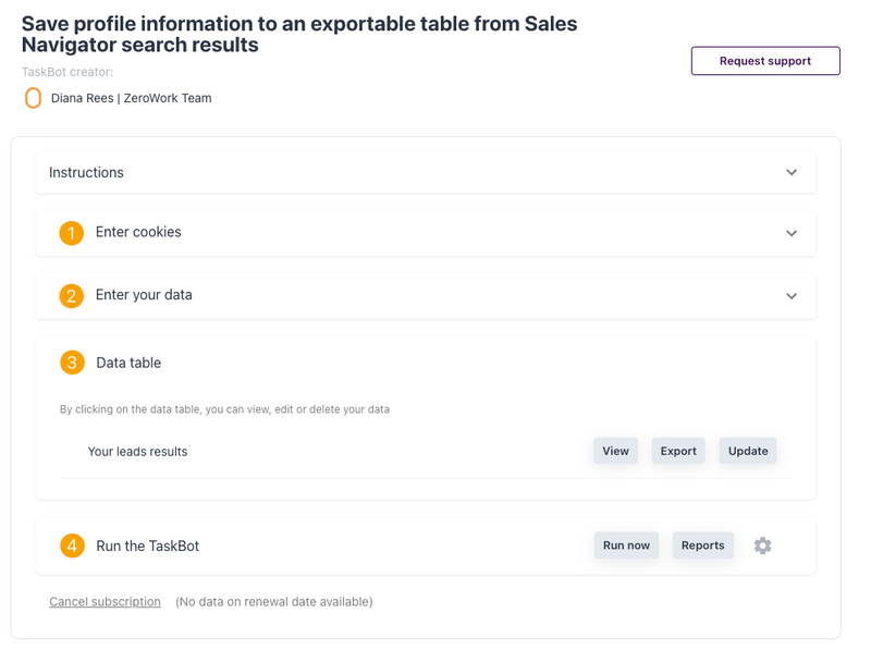 ZeroWork Creator App for TaskBot creators