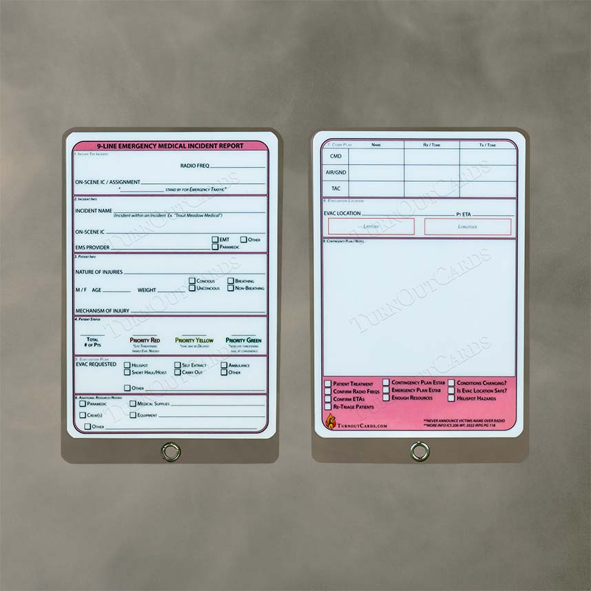 9-Line Emergency Medivac Turnout Card
