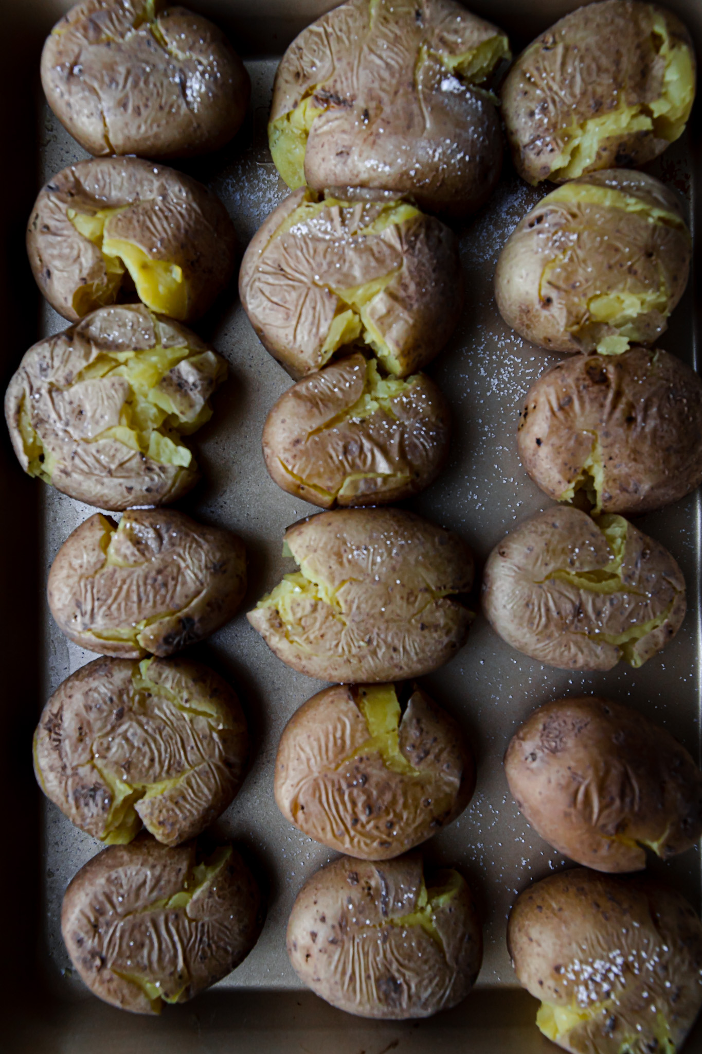 Easy Broiled Potatoes with Miso-Dill Vinaigrette