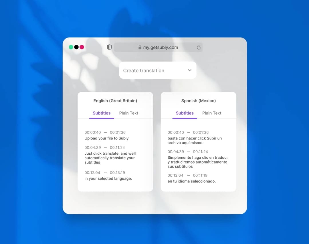 Online AI Subtitle Translator & Editor - 70+ Languages - Subly