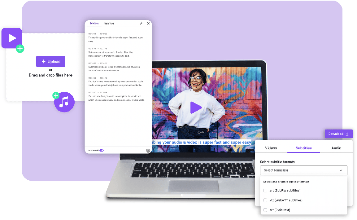 Subtitle Translator to 67+ Languages - Edit, Download | Subly
