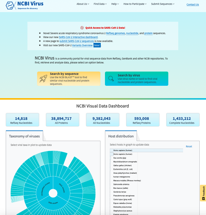 NCBI virus - UX design: descktop dashboard - Olga Blinkova - Product Designer