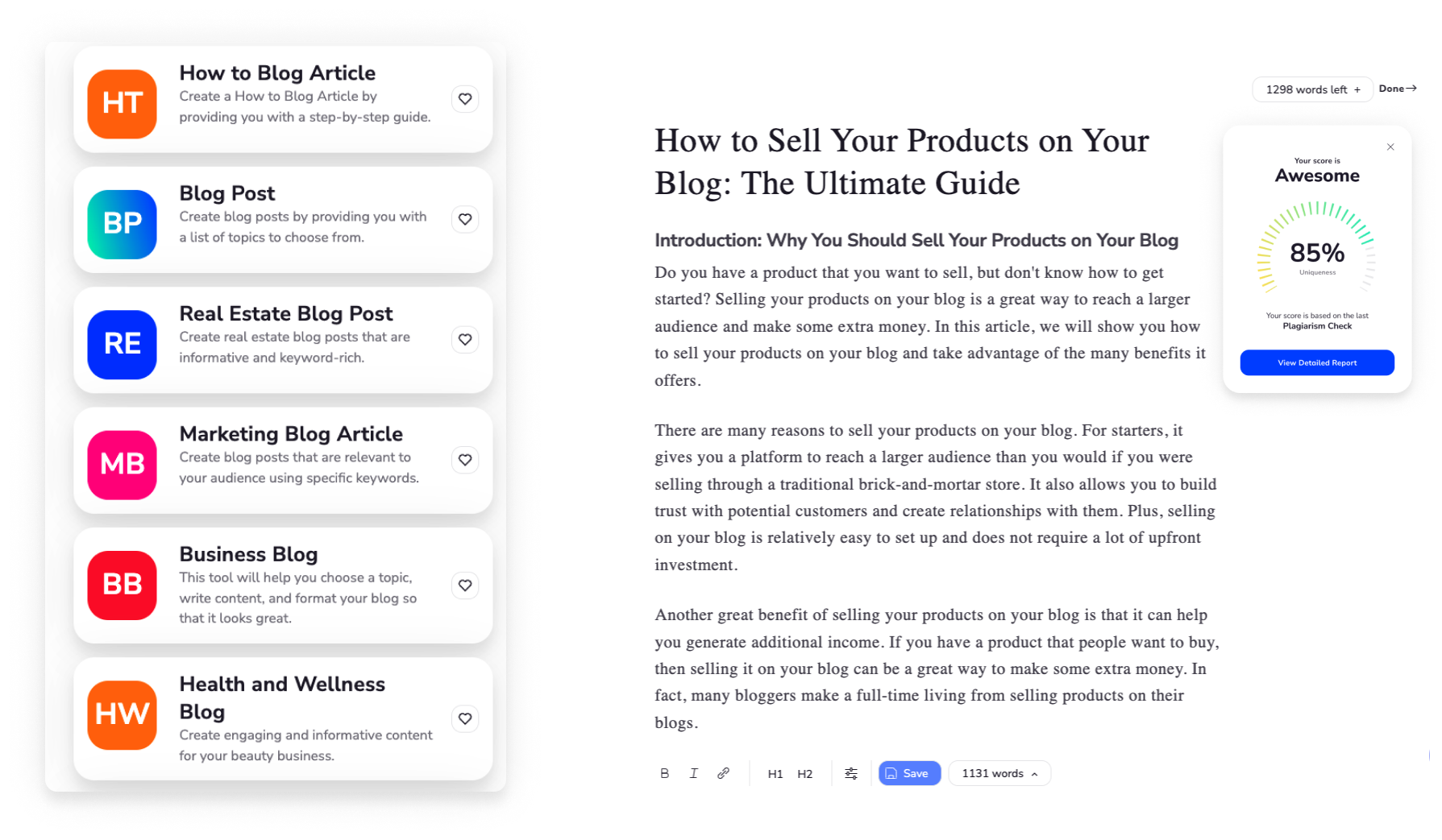 Texta.ai - AI copywriting software. Write blog articles in Seconds