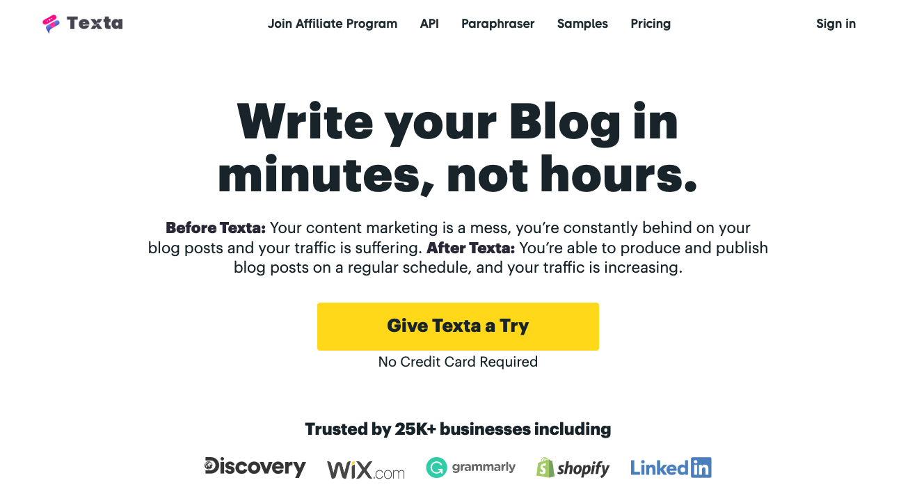 Texta - AI blog writer and article ideas generator.