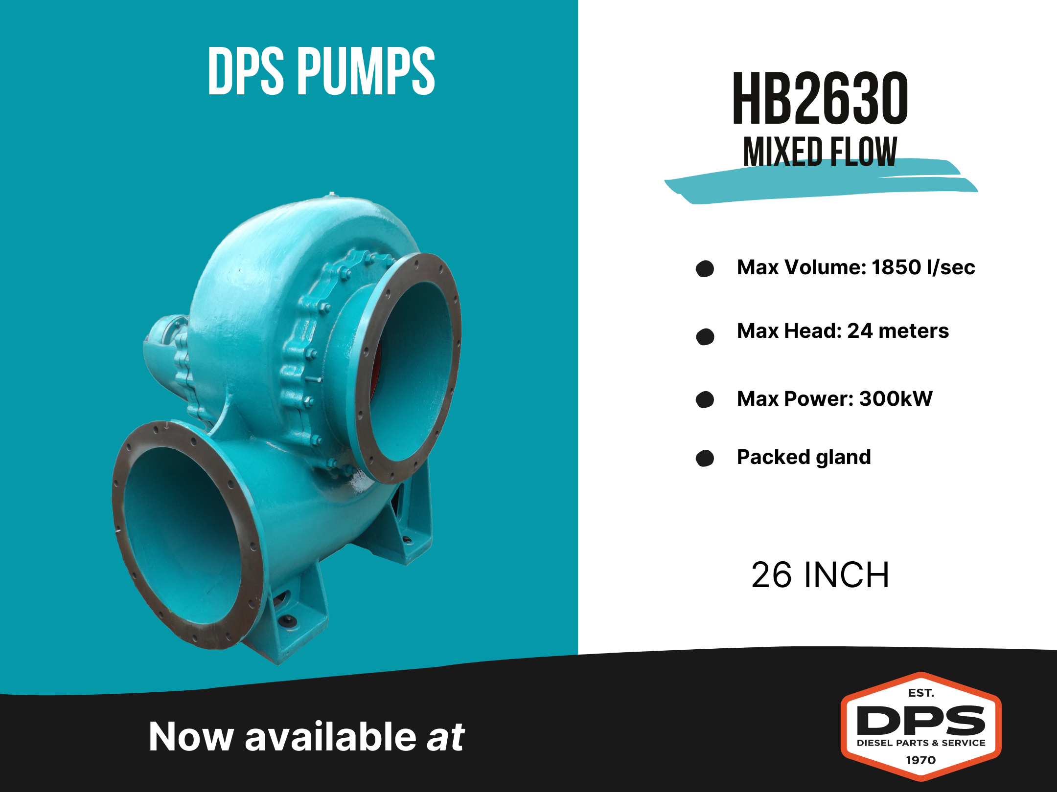 HB2630 Mixed Flow Pump | Diesel Parts & Service