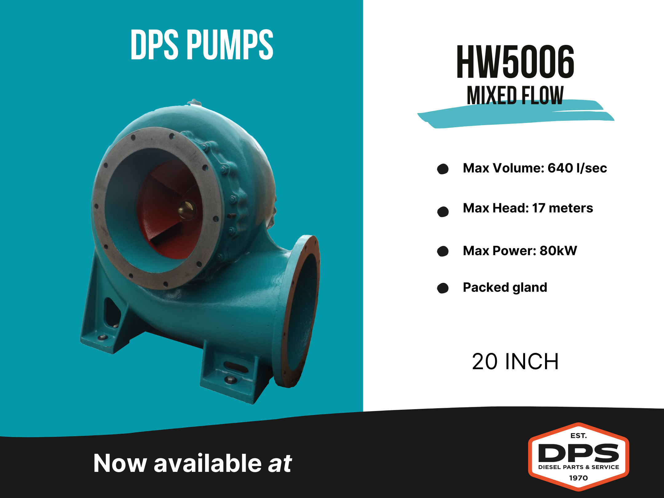 HW5006 Mixed Flow Pump | Diesel Parts & Service