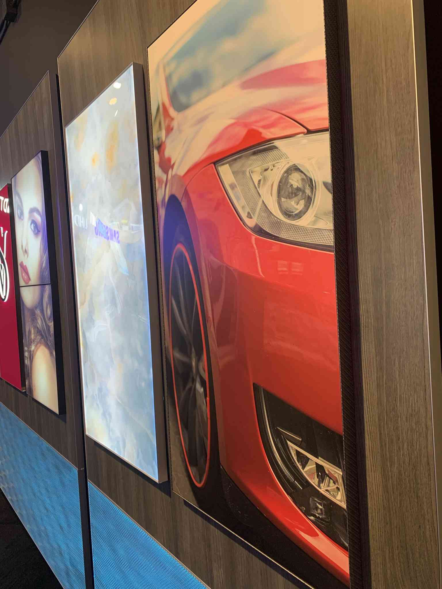 Fineline ultrathin wall-panel displays