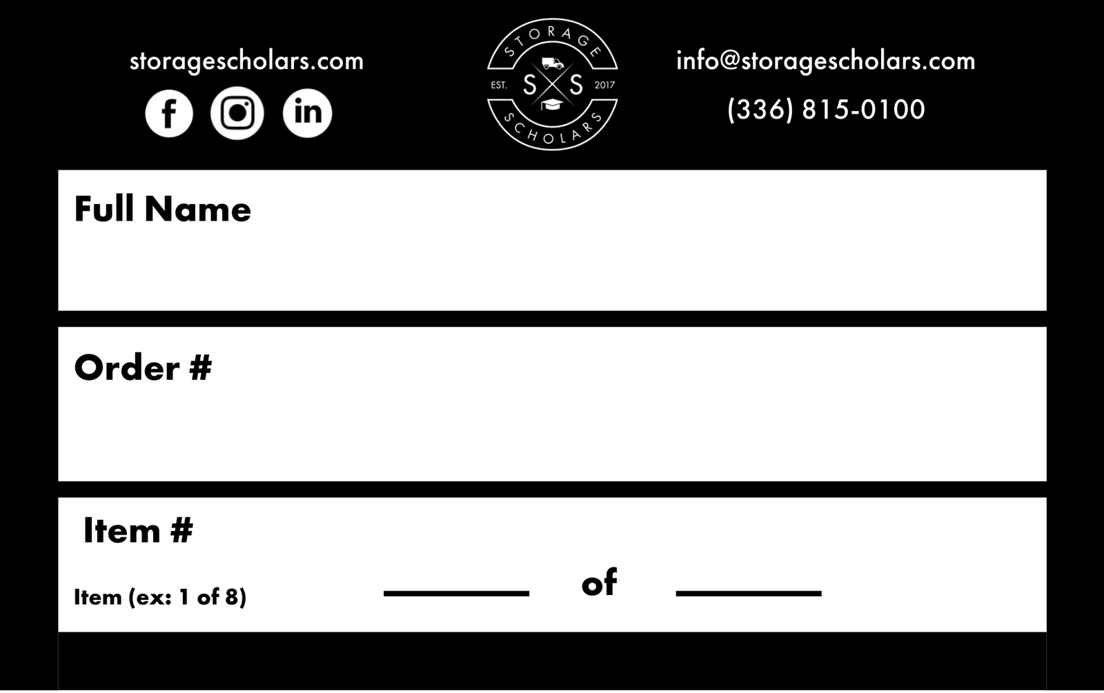 Storage Scholars | Packing Instructions