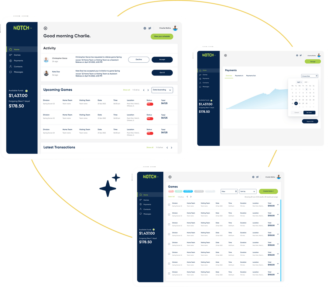 Notch :: League Referee Scheduling App