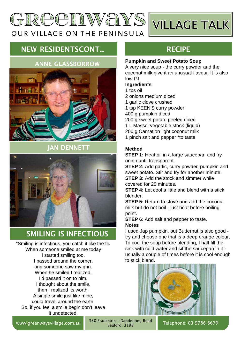 Village Talk – Autumn 2018 – Greenways Retirement Village