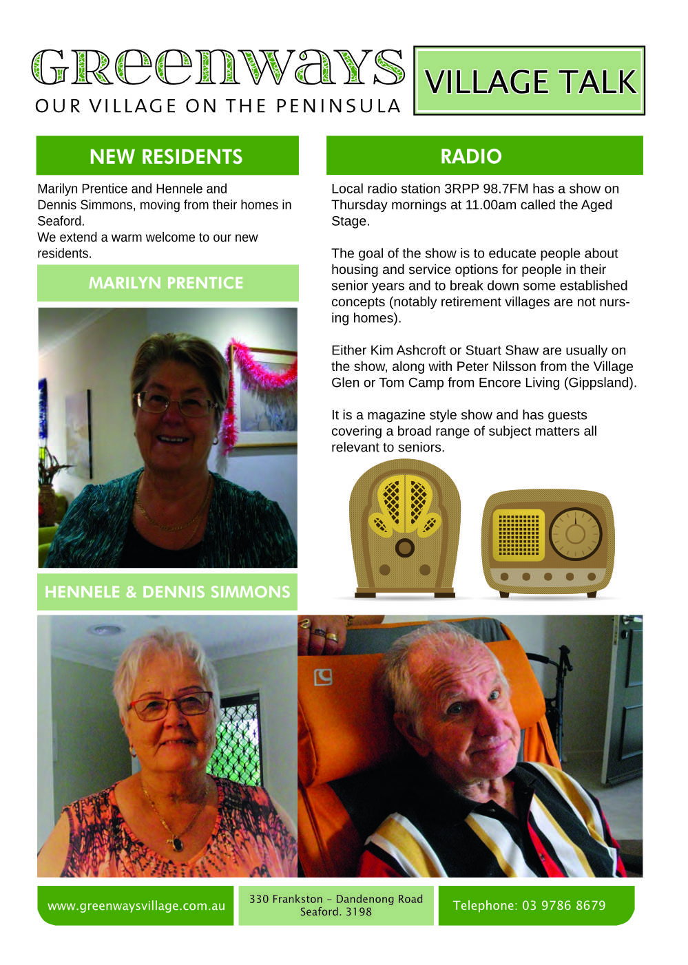 Village Talk – Summer 2017 – Greenways Retirement Village