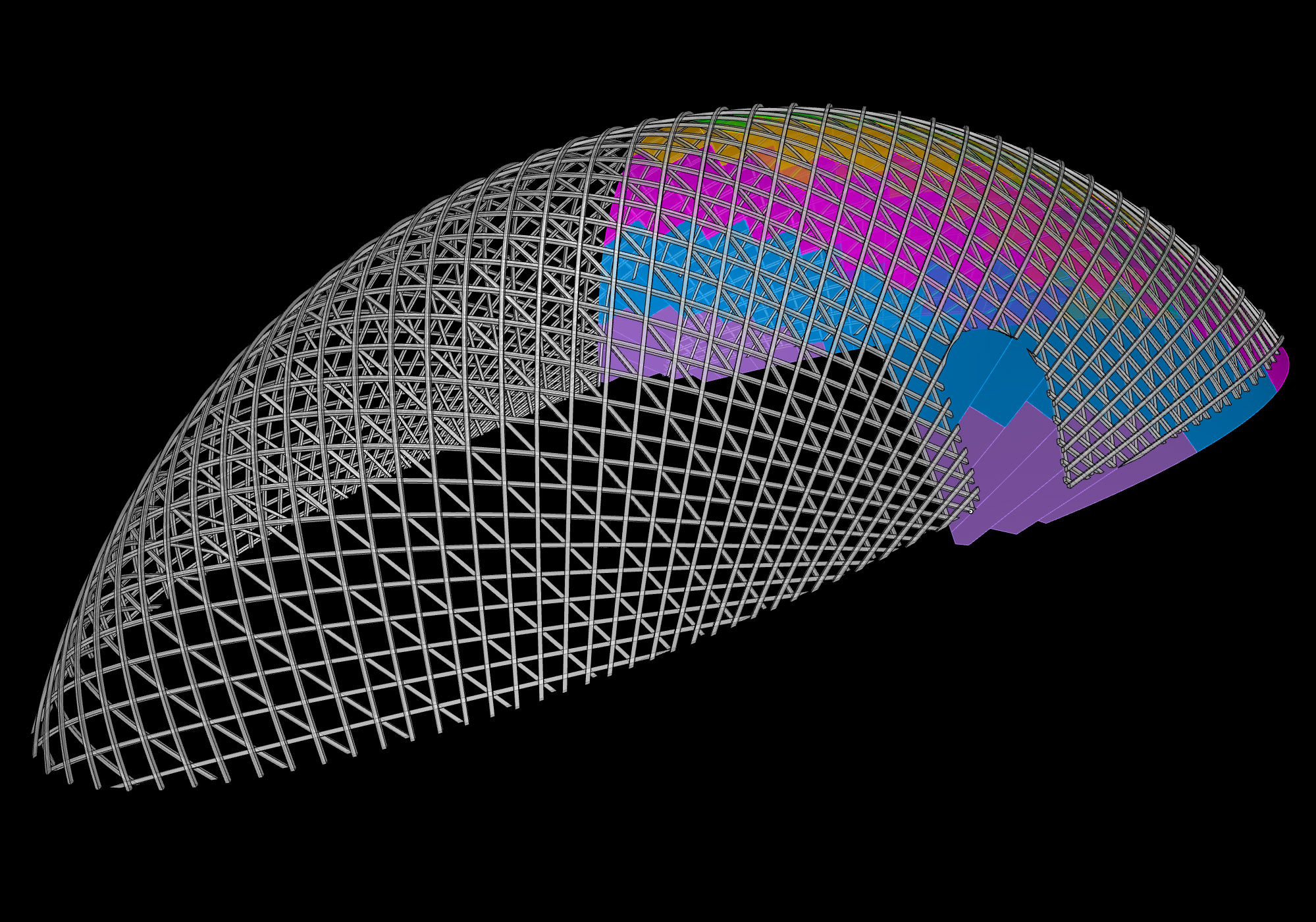 Xylotek - glue laminated bamboo gridshell Gridshell R&D - London Zoo