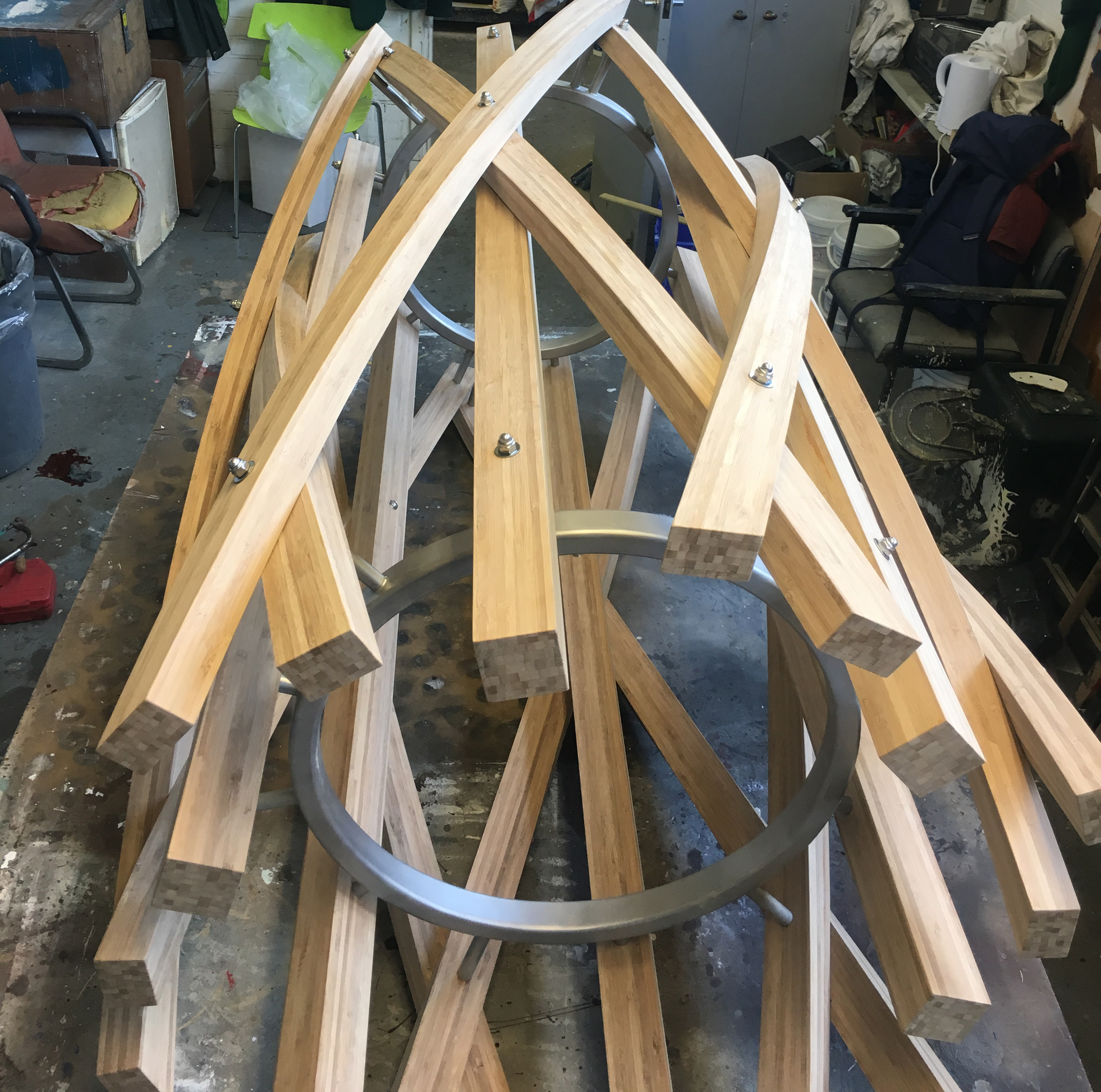 Xylotek - glue laminated bamboo gridshell Gridshell R&D - London Zoo