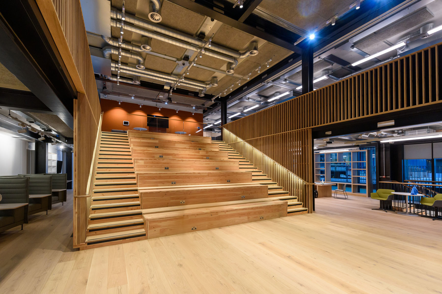 Xylotek - douglas fir CLT Auditorium Stairs - Arup London