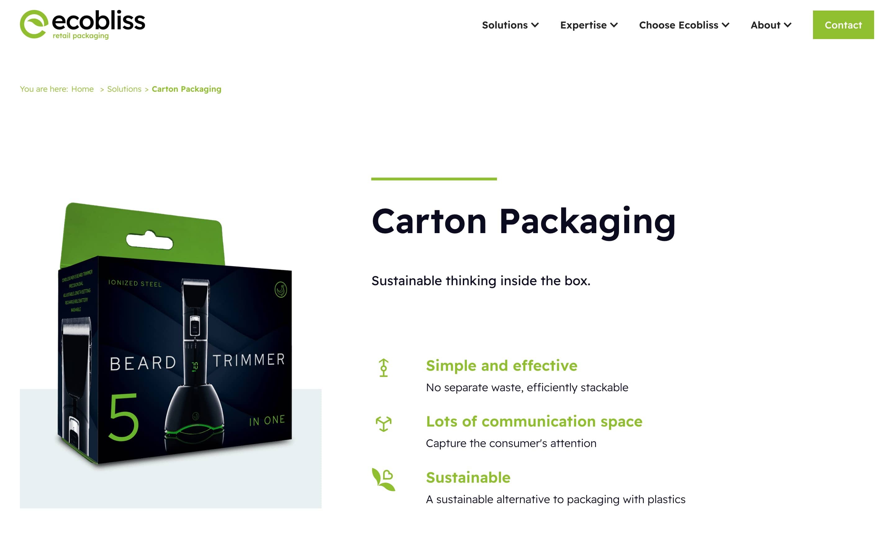 Carton Packaging | Ecobliss Retail Packaging