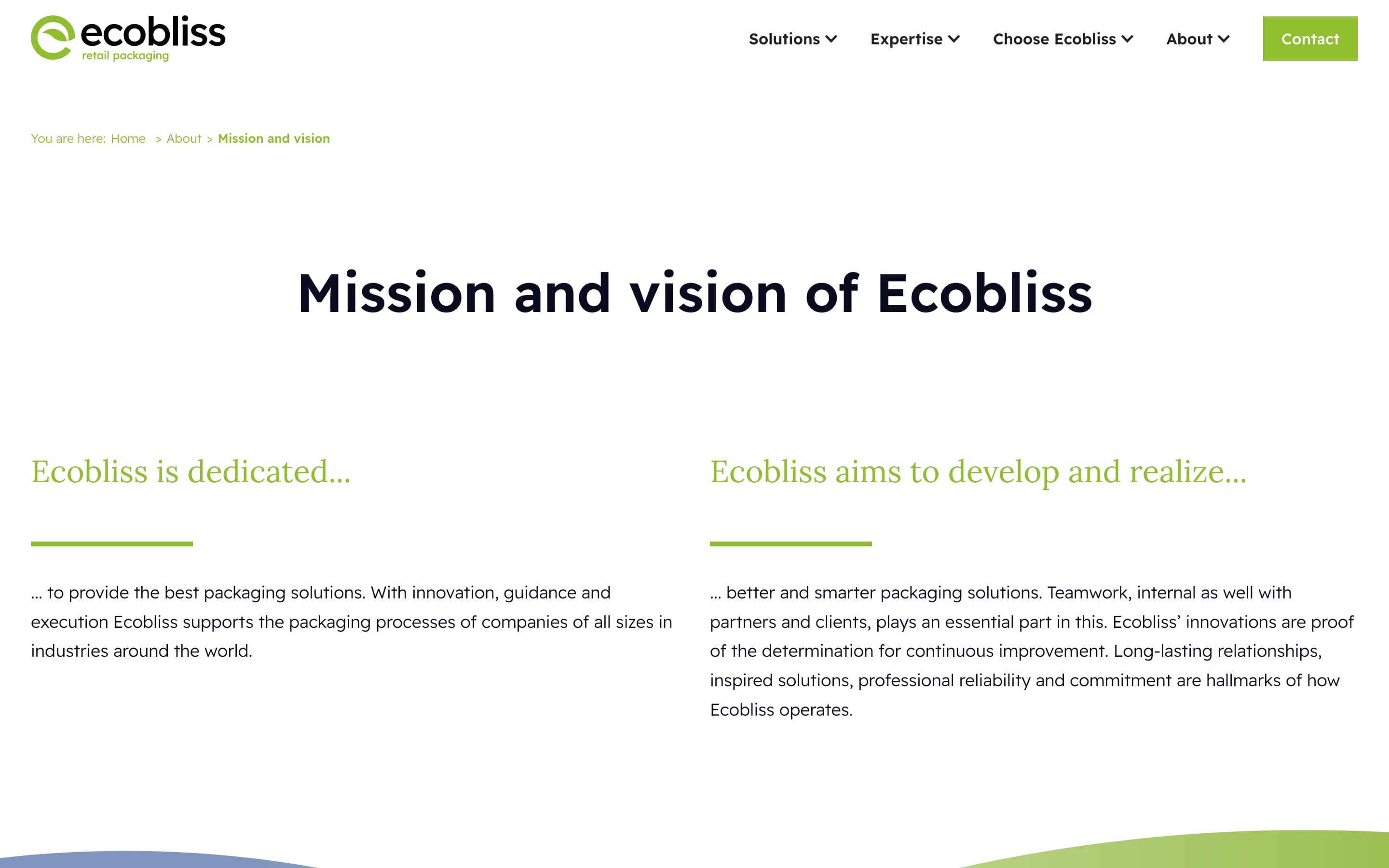 Mission and vision | Ecobliss Retail Packaging