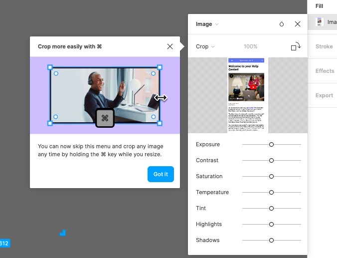Figma’s shortcut tooltip is complete with an image - UserOnboarding.Academy