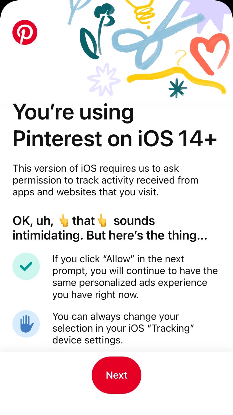 Pinterest’s permission pop-up is human - UserOnboarding.Academy