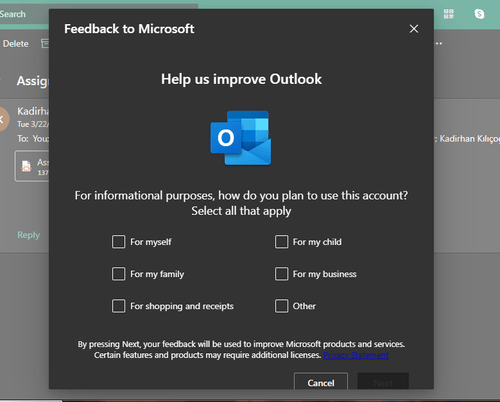 Microsoft Outlook’s survey modal asks the right questions ...
