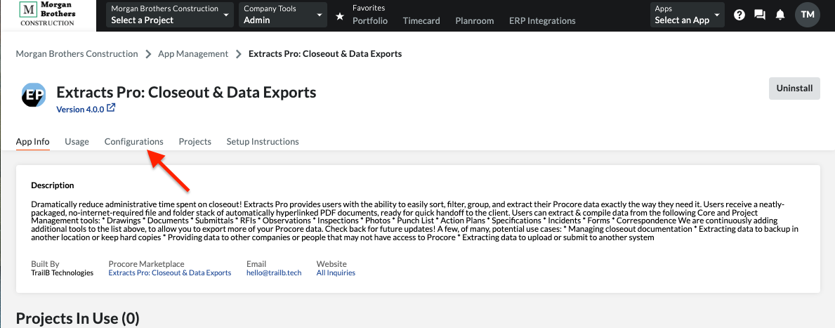 How do I embed Extracts Pro within Procore? – Extracts Pro