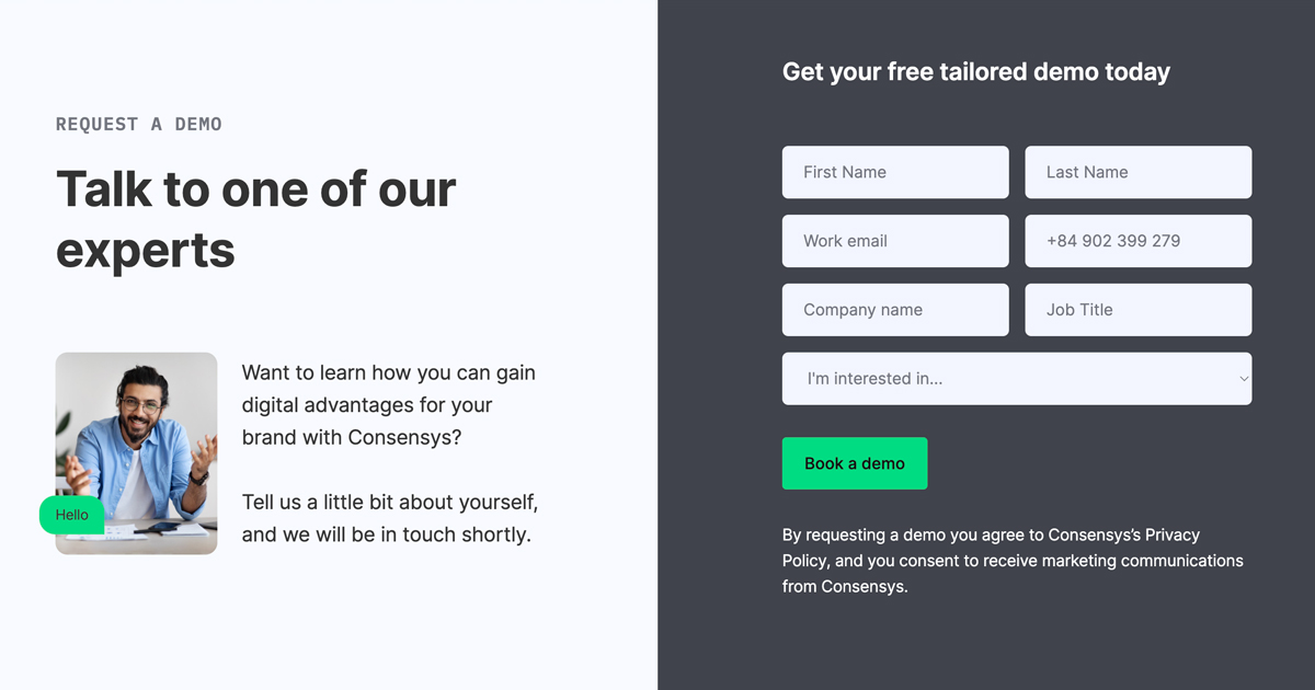 Consensys | Request a demo