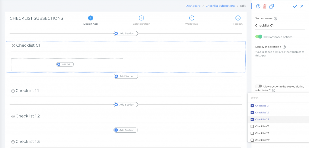 Sections - Basic, Conditional, Copyable