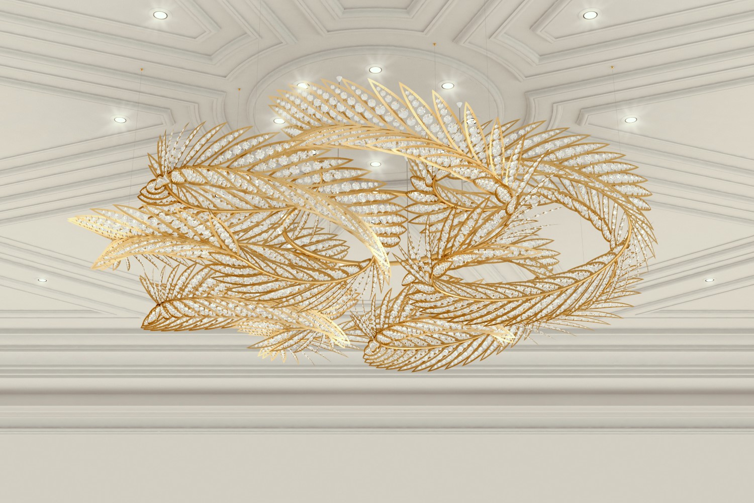 Leaf crystal chandelier | Blown design